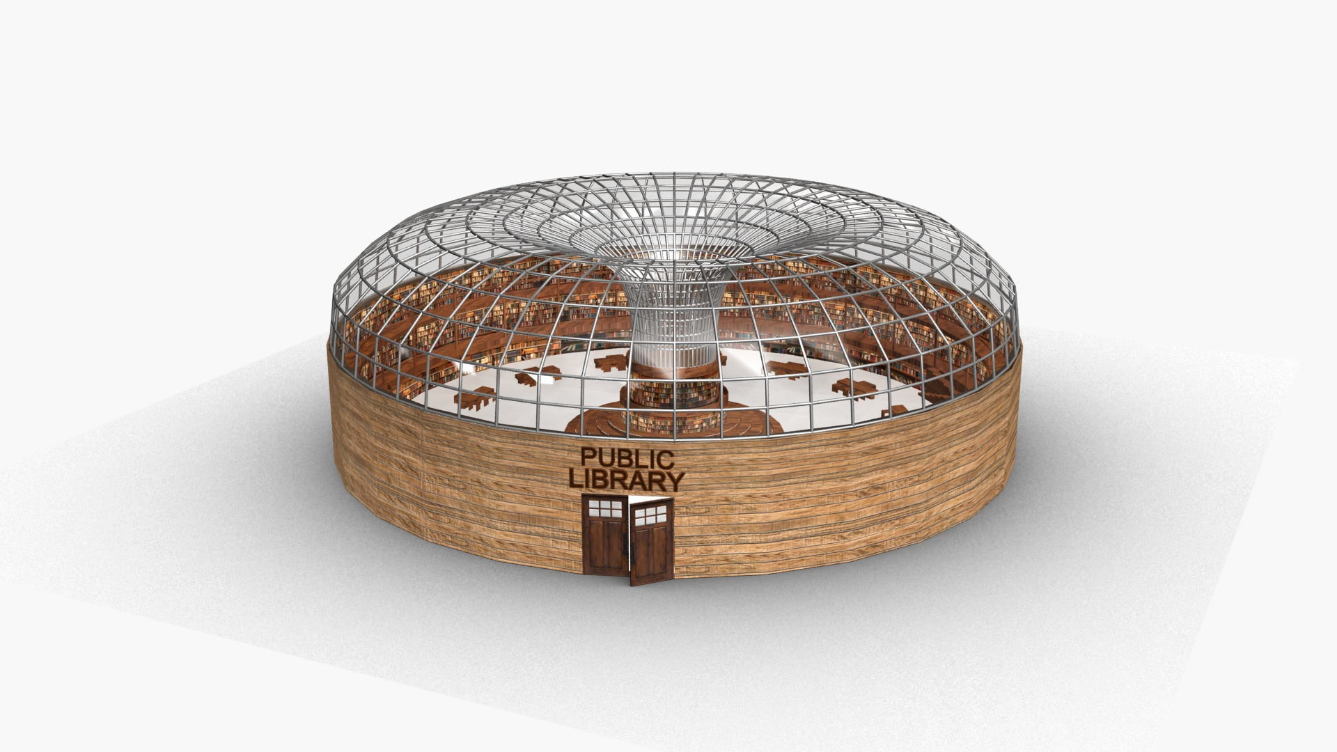 3D Circular Library Model - TurboSquid 1783624