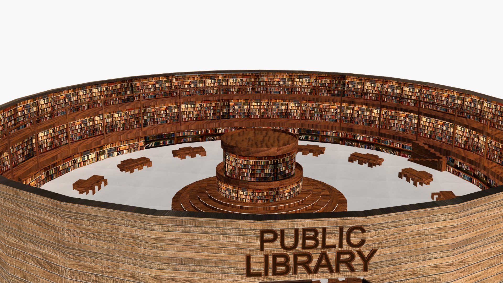 3D Circular Library Model - TurboSquid 1783624
