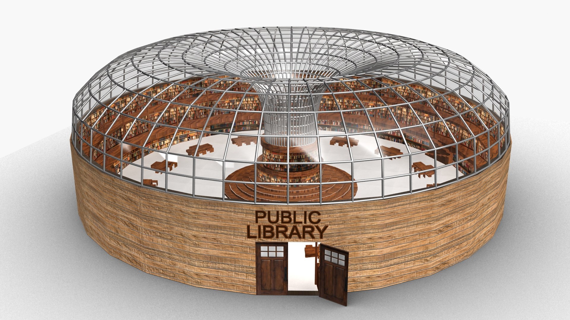 3D Circular Library Model - TurboSquid 1783624