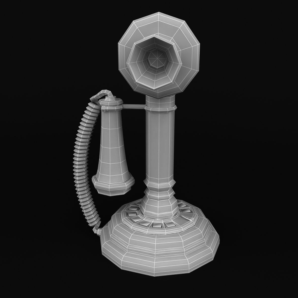 3d model vintage telephone phone