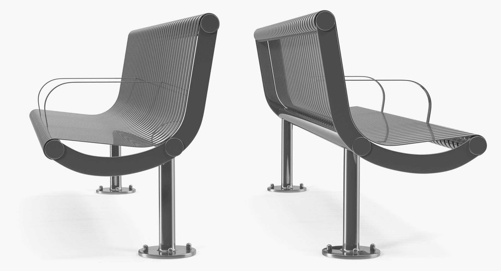 Street Benches 3D Model - TurboSquid 1368314