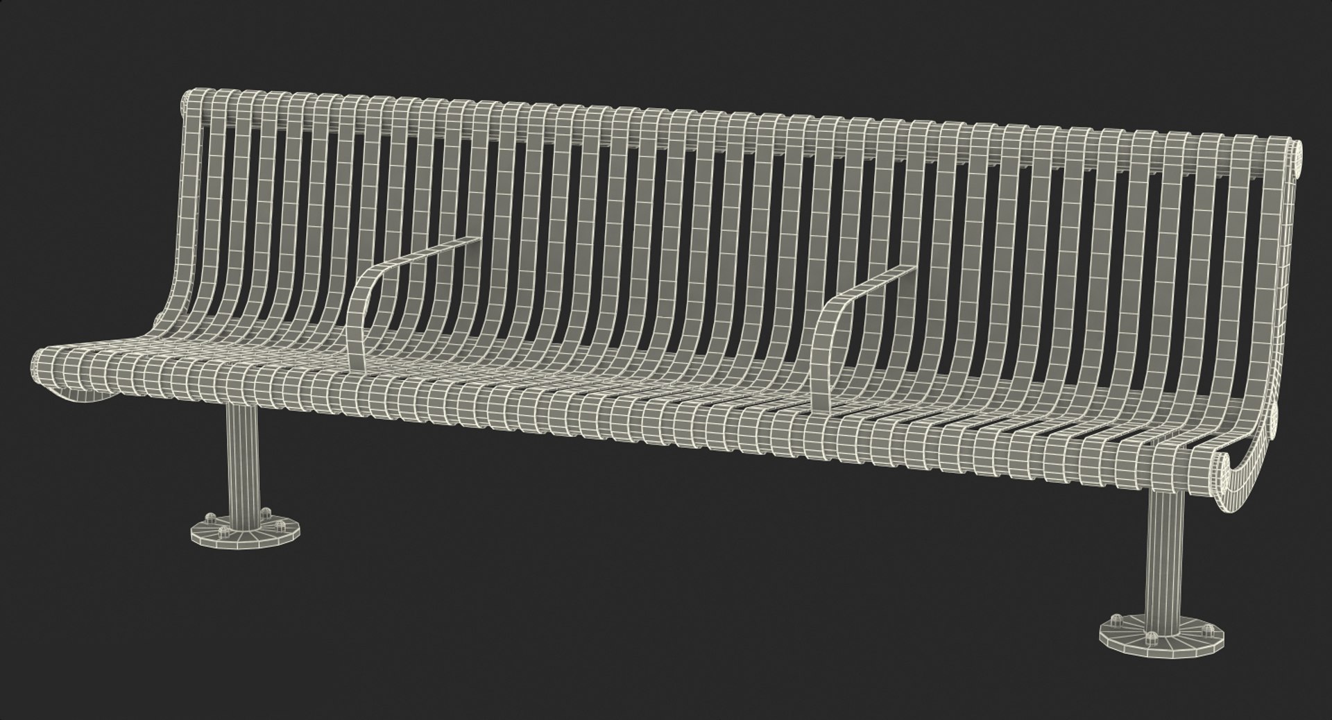 Street benches 3D model - TurboSquid 1368314