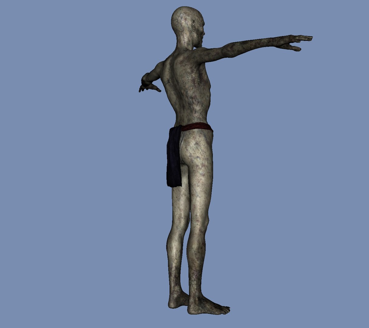 zombie male 3d model