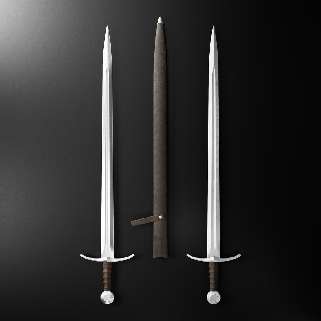 3D Model Medieval Sword 02 Plus Old Texture And Sheath - TurboSquid 2043076