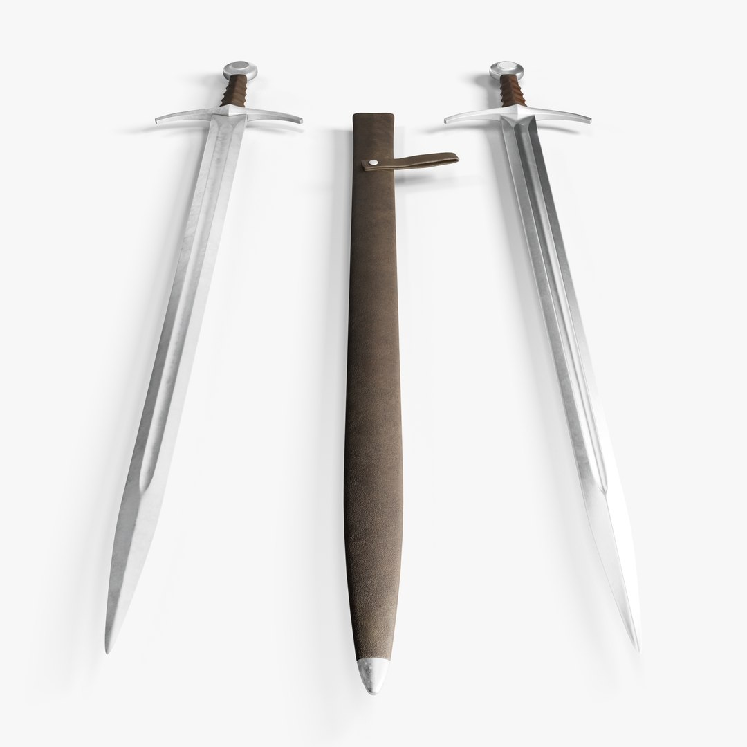 3D Model Medieval Sword 02 Plus Old Texture And Sheath - TurboSquid 2043076
