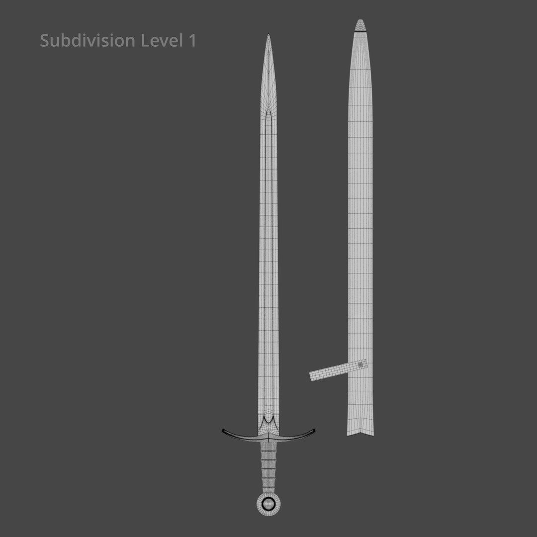 3D Model Medieval Sword 02 Plus Old Texture And Sheath - TurboSquid 2043076