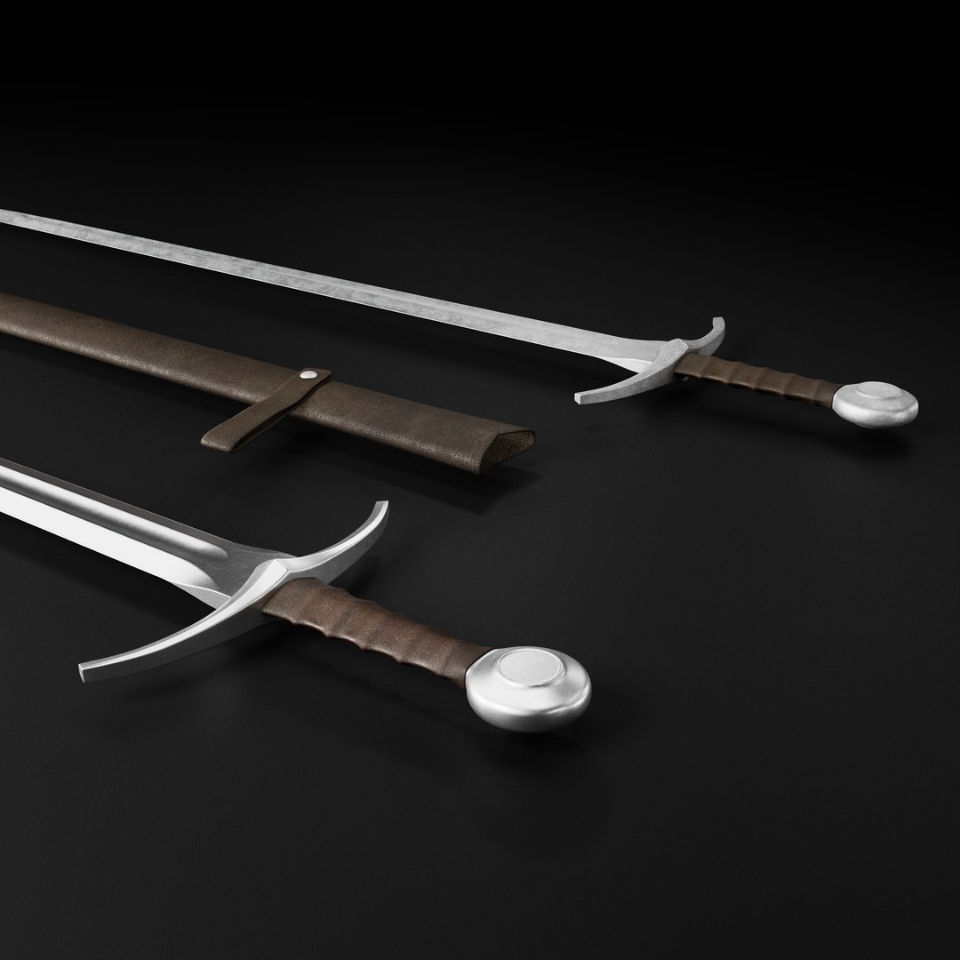 3D Model Medieval Sword 02 Plus Old Texture And Sheath - TurboSquid 2043076
