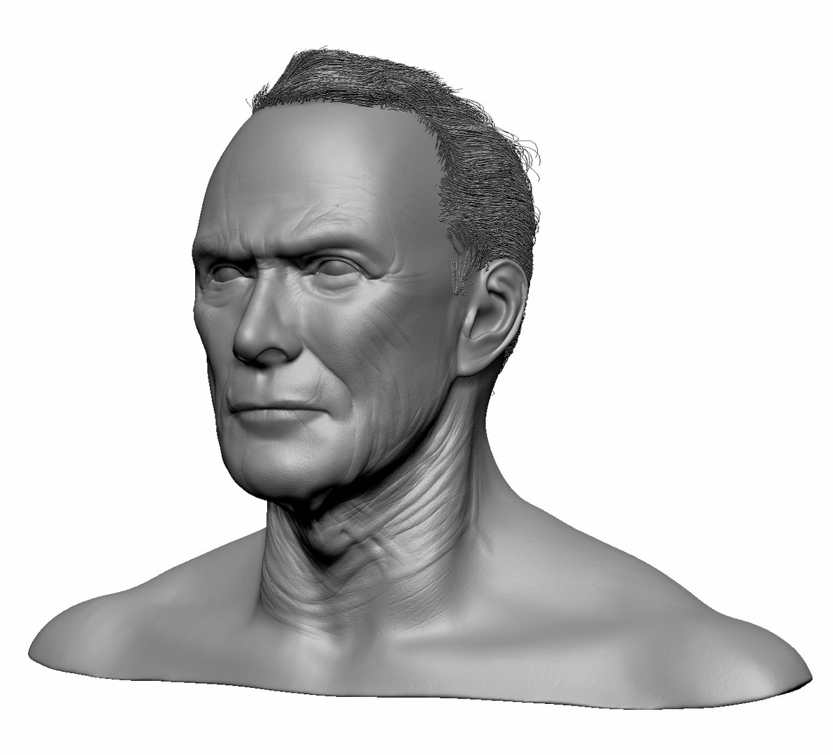 3D Portrait Clint Eastwood Model - TurboSquid 1185142