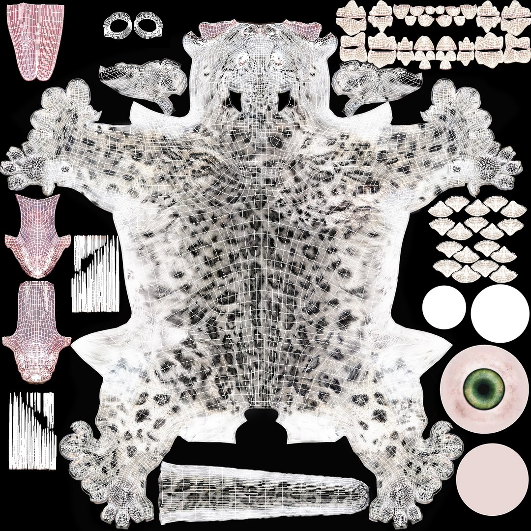 3D Snow Leopard Mother And Calf Fur - TurboSquid 2357117