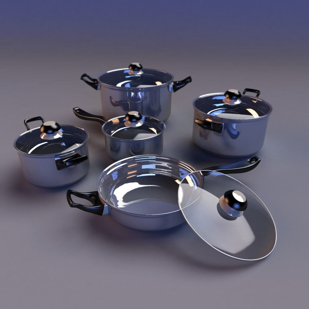 set cookware 3d model