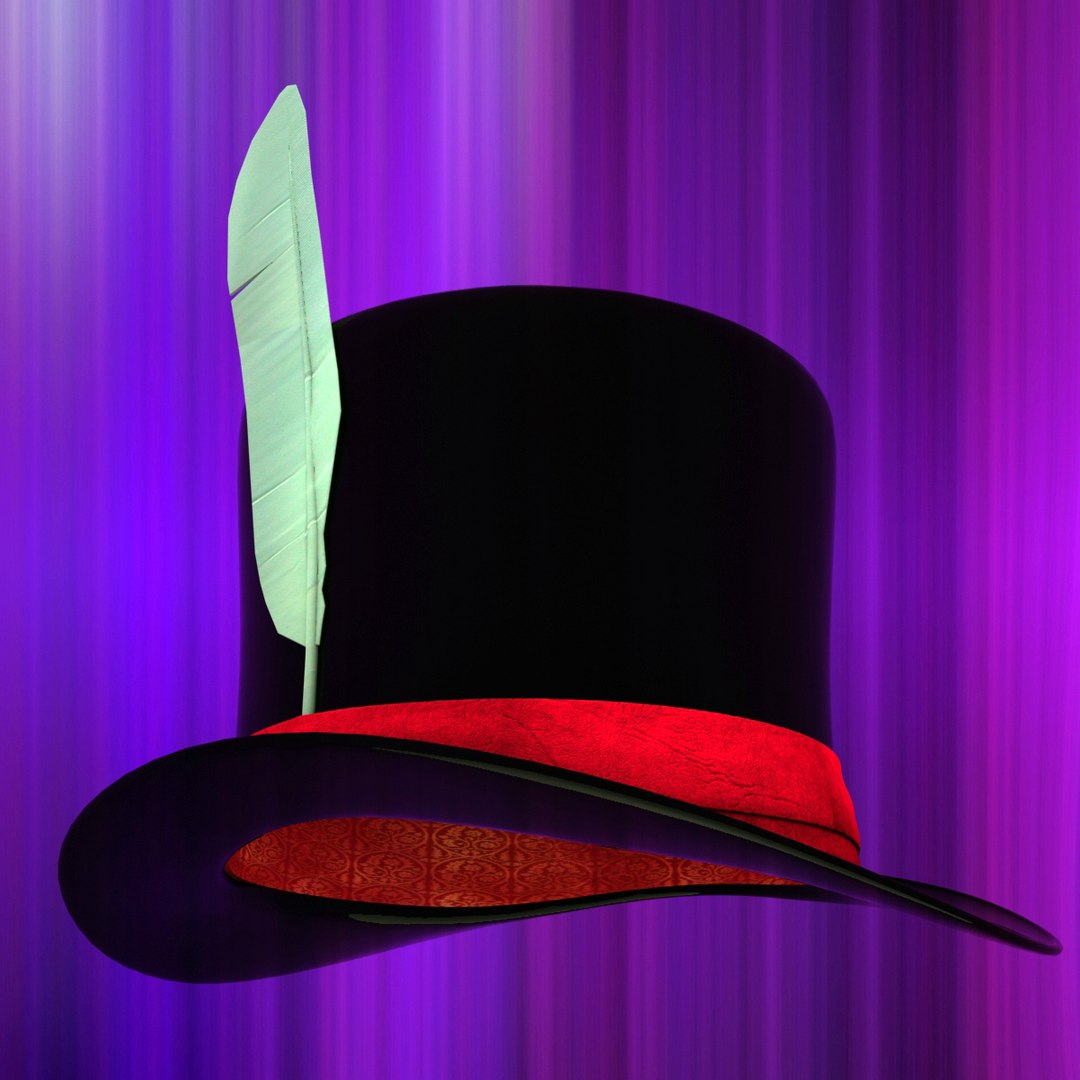3d model black cylinder hat