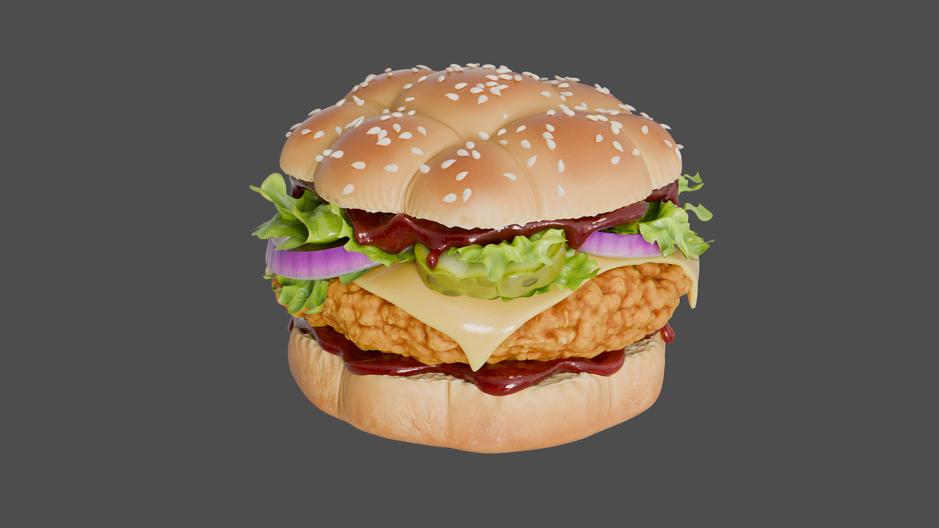 Realistic Chicken Burger Nuggets 3D Model - TurboSquid 2368688