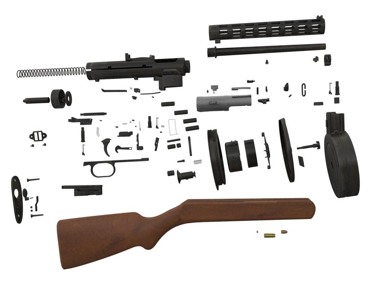 3d Model Of Degtyarev Ppd-34 38 Complete