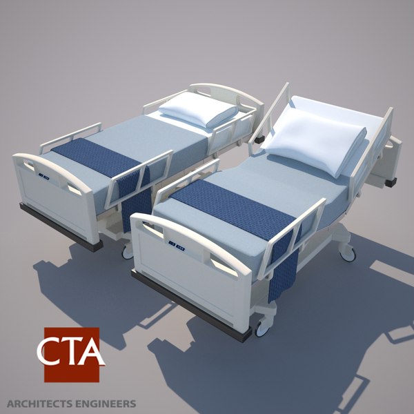 3ds max hospital bed table iv