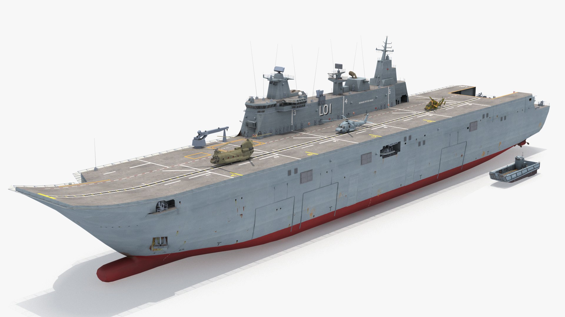 HMAS Adelaide LHD with Helicopters 3D - TurboSquid 1752059