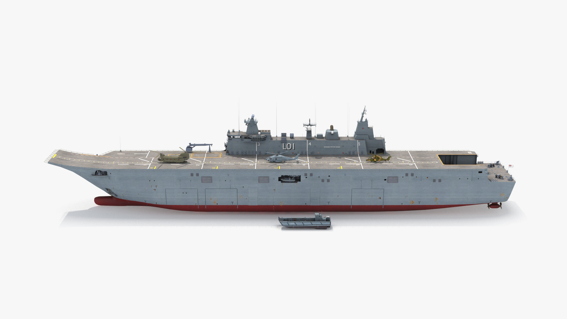 HMAS Adelaide LHD with Helicopters 3D - TurboSquid 1752059