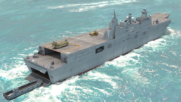 HMAS Adelaide LHD with Helicopters 3D - TurboSquid 1752059