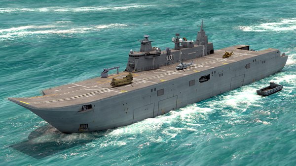 HMAS Adelaide LHD with Helicopters 3D - TurboSquid 1752059