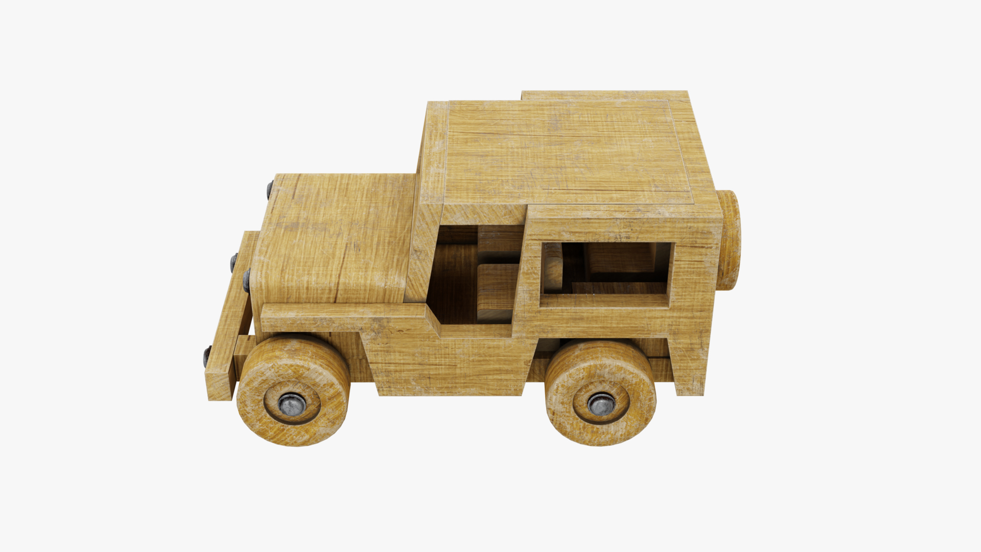 3D wood toy jeep model - TurboSquid 1513575