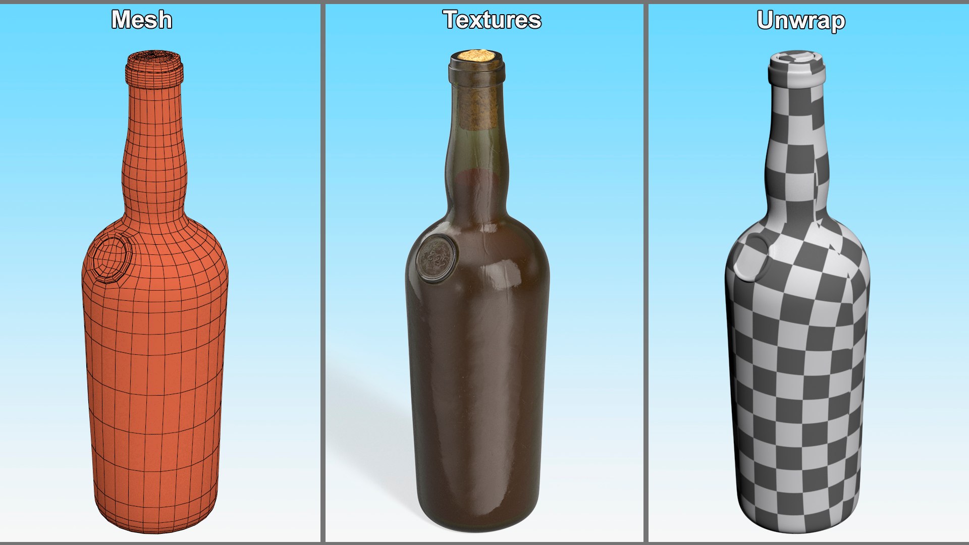 3D Antique Wine Bottle Model - TurboSquid 2217949