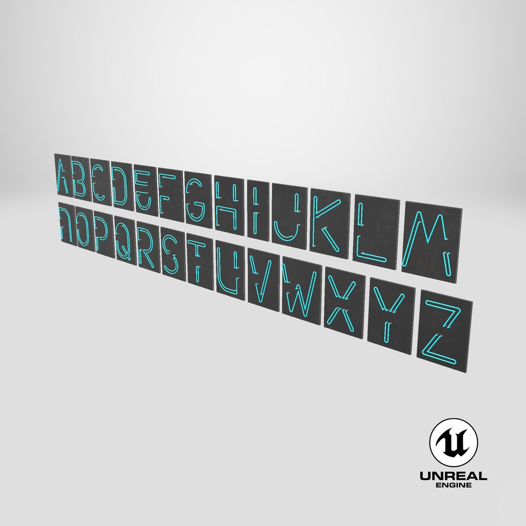 Neon Letter V4 3D Model - TurboSquid 1811276