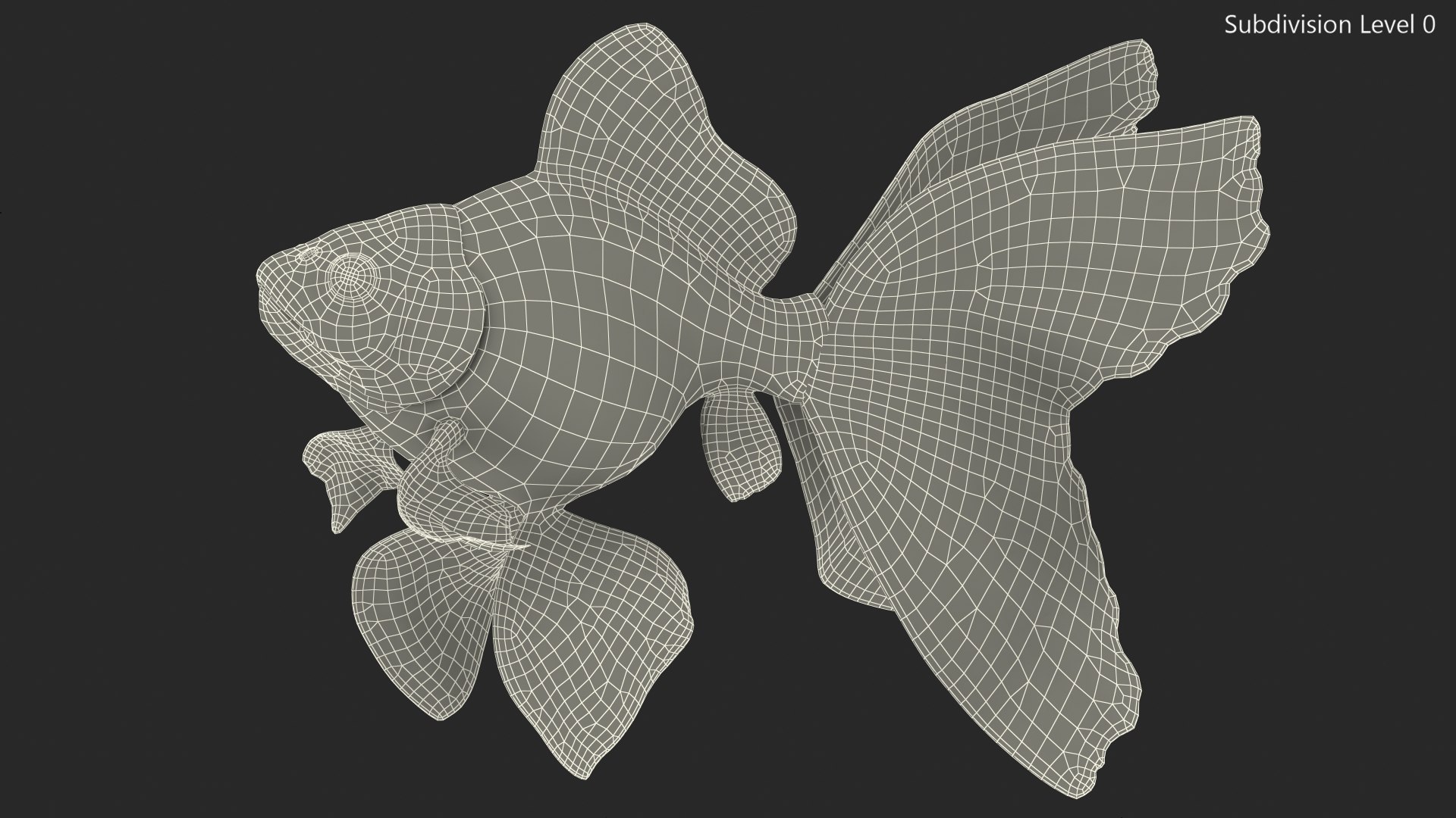 Orange Fancy Fantail Goldfish Swimming Pose 3D model - TurboSquid 1765456