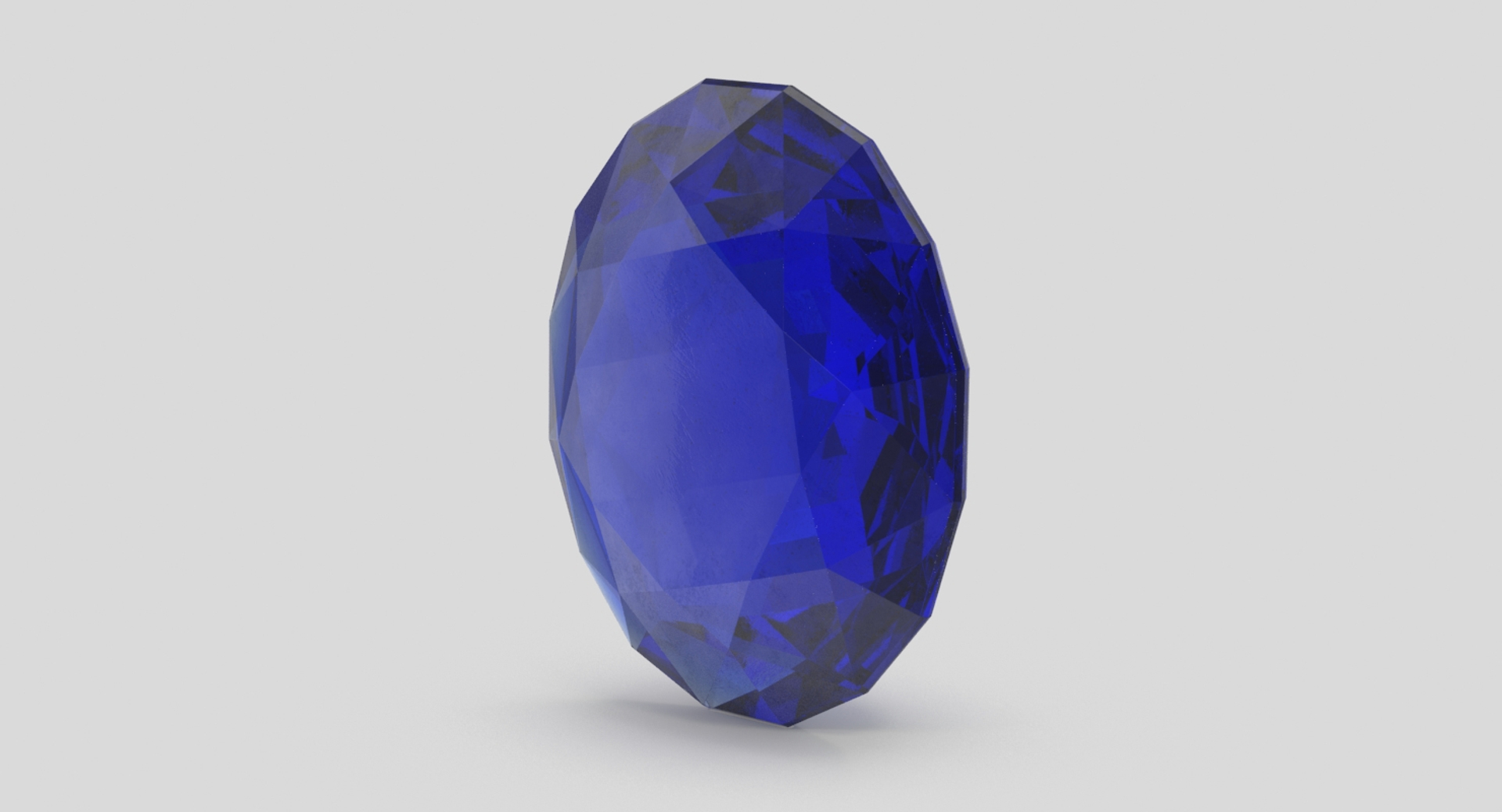 3d Oval Sapphire Model