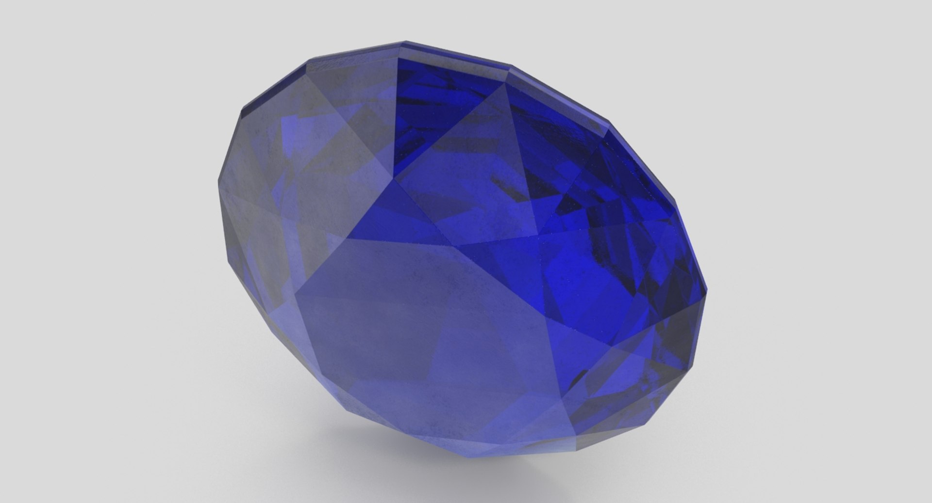 3d Oval Sapphire Model