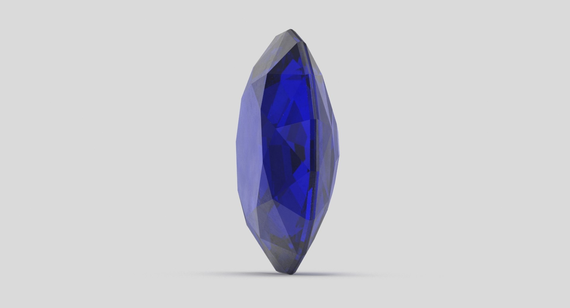 3d Oval Sapphire Model