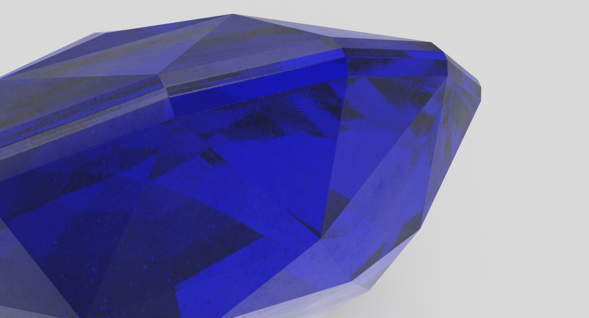 3d Oval Sapphire Model