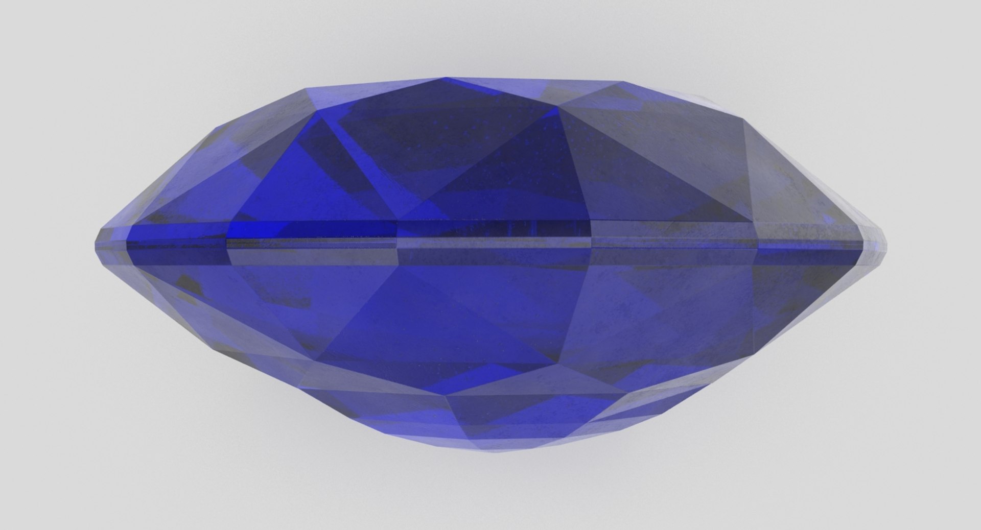 3d Oval Sapphire Model