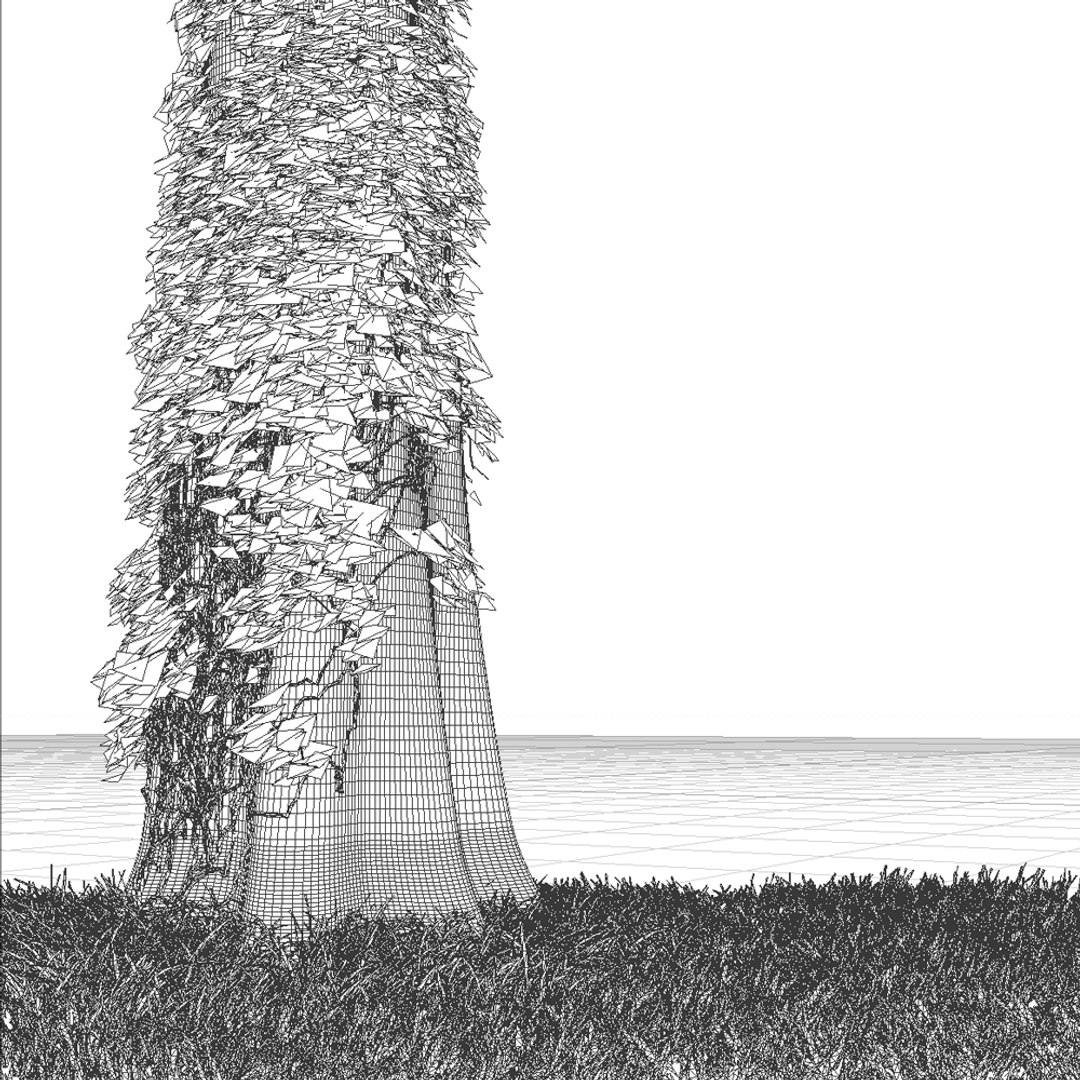 Tree Trunk Covered Ivy 3d Model