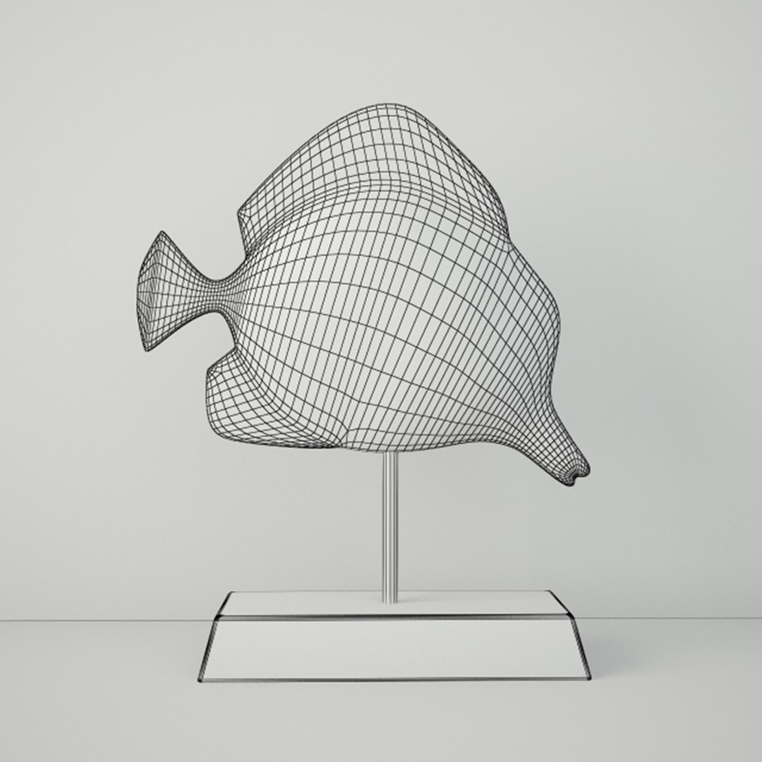 3D midcentury brass fish stand model - TurboSquid 1200794