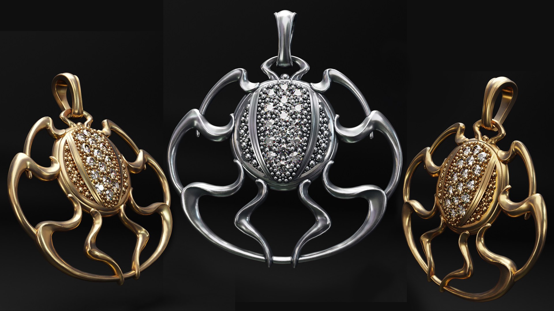 Jewelry Pendant Spider - Gothic 3D - TurboSquid 2017043