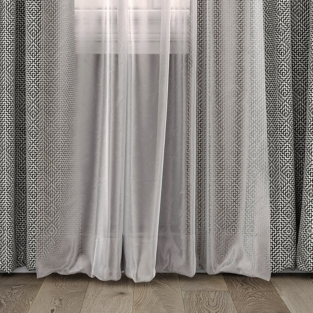 Curtain Set 493C Model - TurboSquid 1920296
