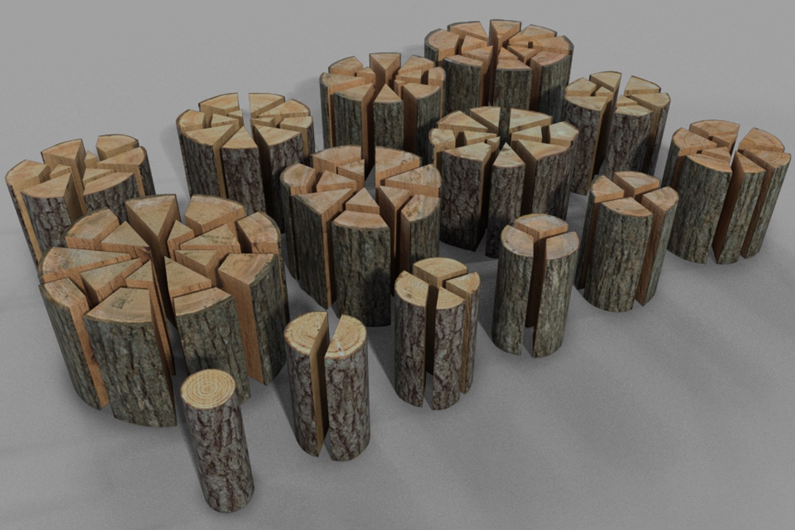 3d Model Realistic Logs