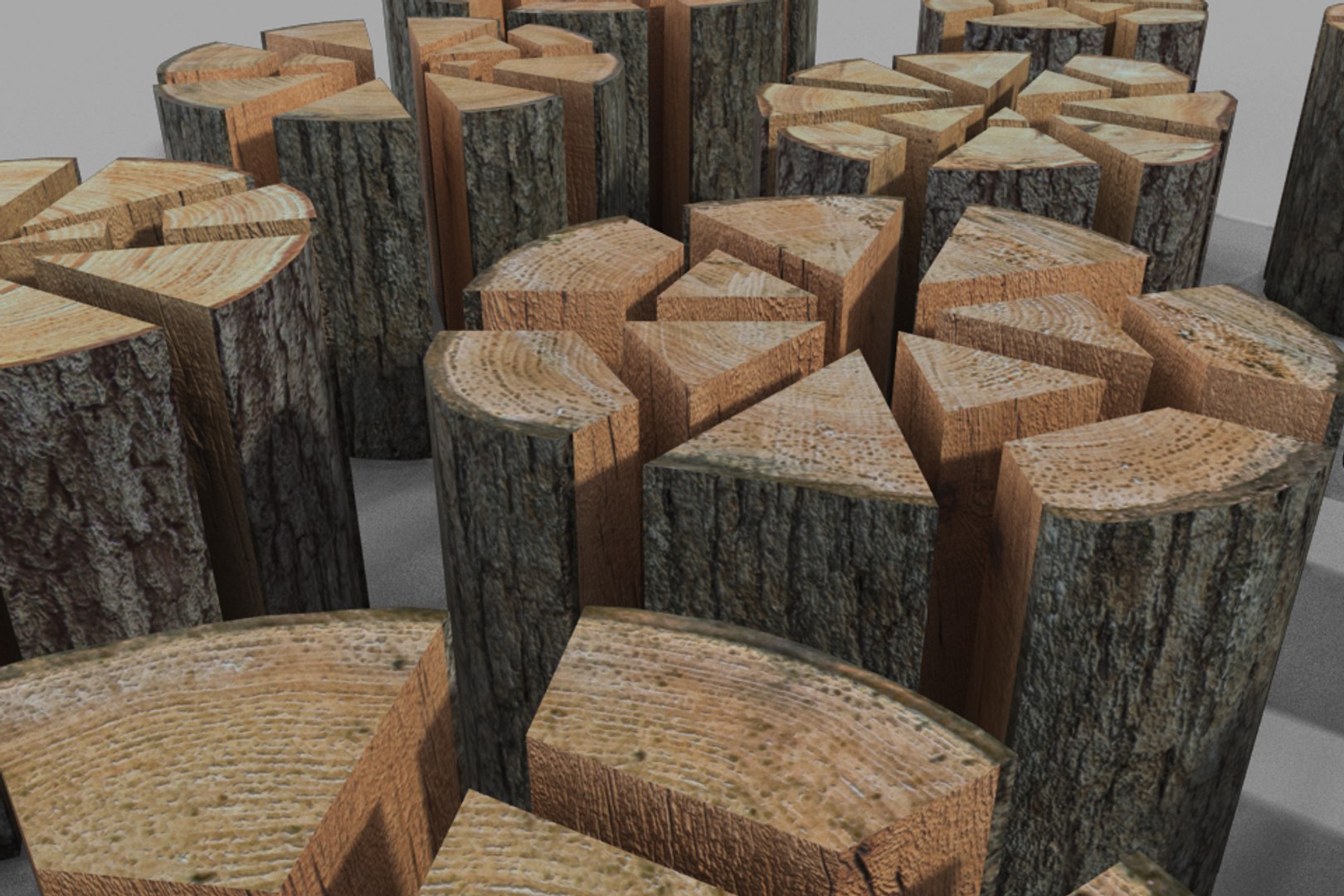 3d Model Realistic Logs