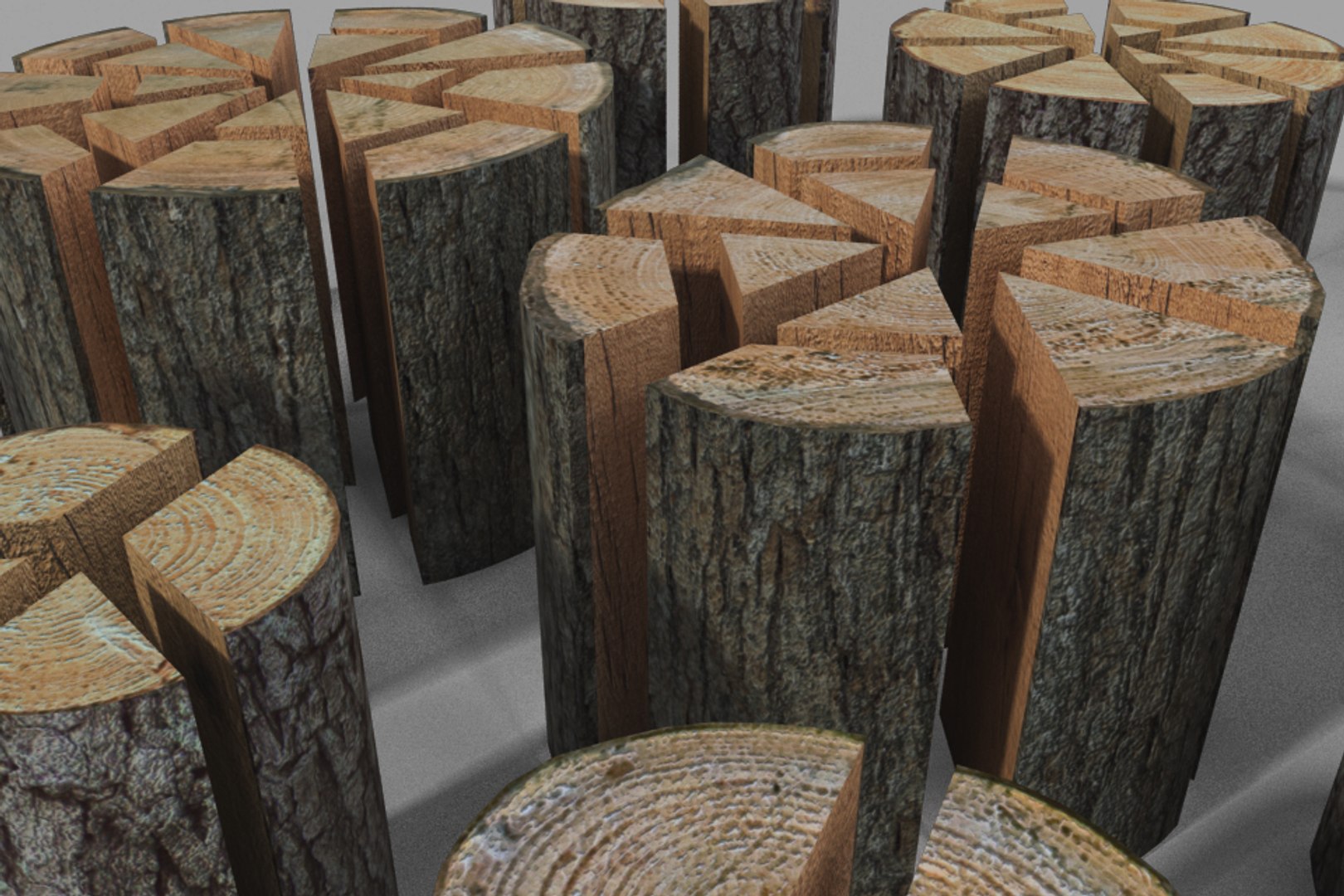 3d Model Realistic Logs