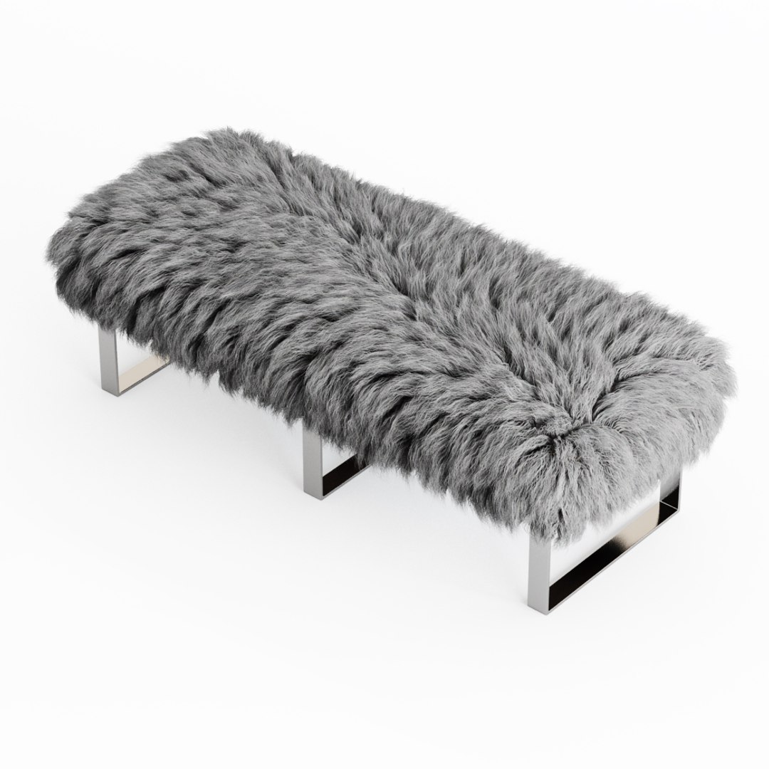 3D Wool Mongolian Fur Bench - TurboSquid 1441035