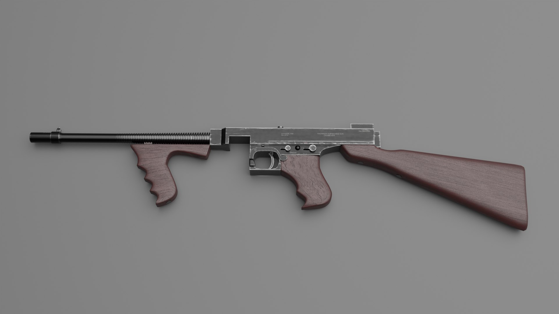 3D Thompson Submachine Gun - TurboSquid 2153522