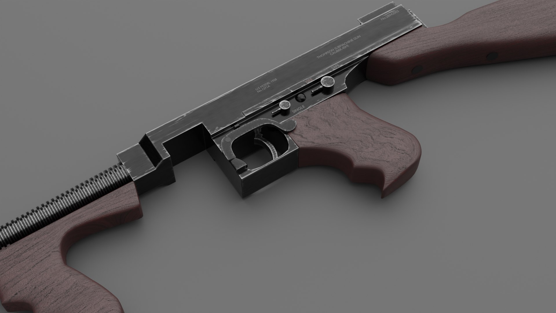 3D Thompson Submachine Gun - TurboSquid 2153522