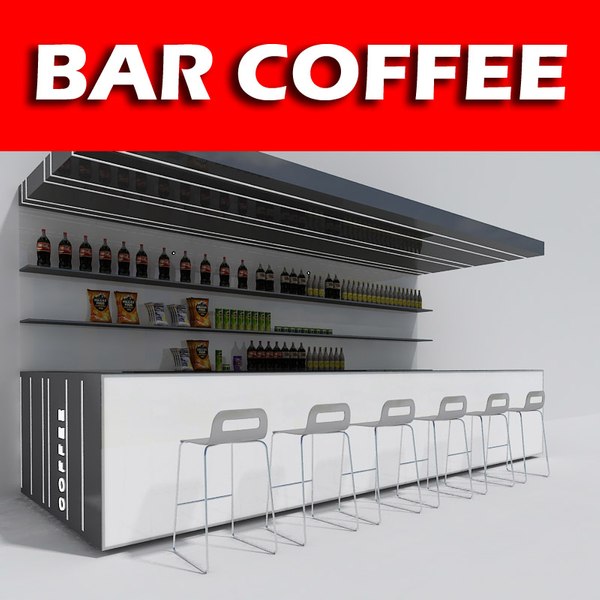 3D 3ds Max bar bottle snacks