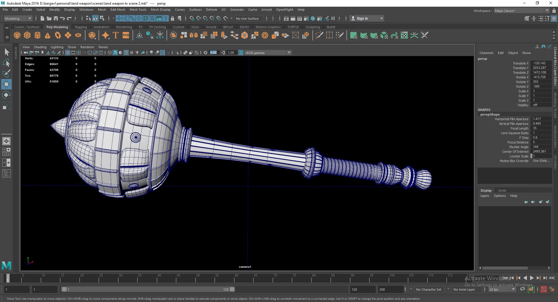 MAce Weapon 3D Model - TurboSquid 1746079