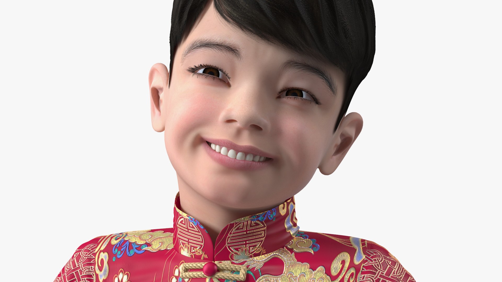 Chinese Boy Traditional Tang Jacket 3D Model - TurboSquid 1980623