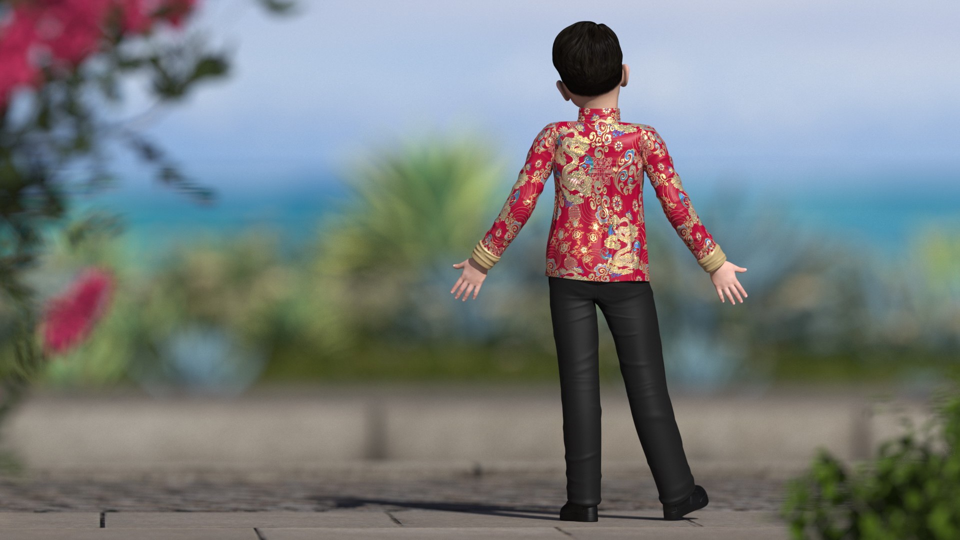 Chinese Boy Traditional Tang Jacket 3D Model - TurboSquid 1980623