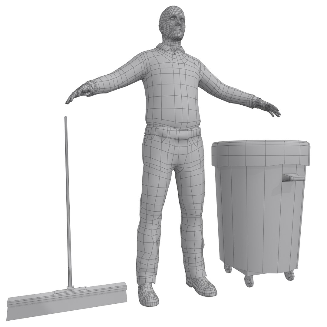 Janitor Man 3d Model