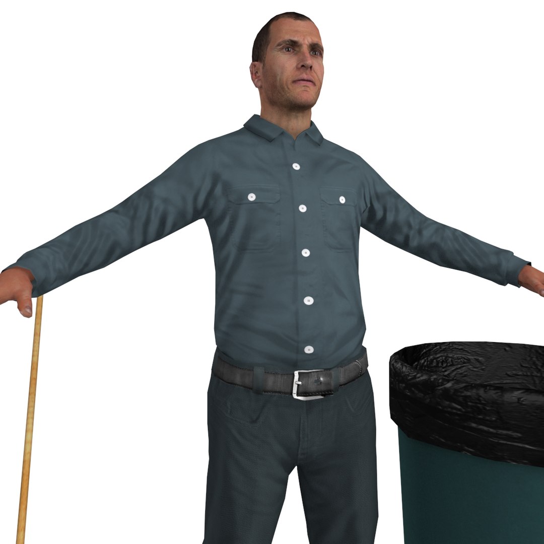 Janitor Man 3d Model