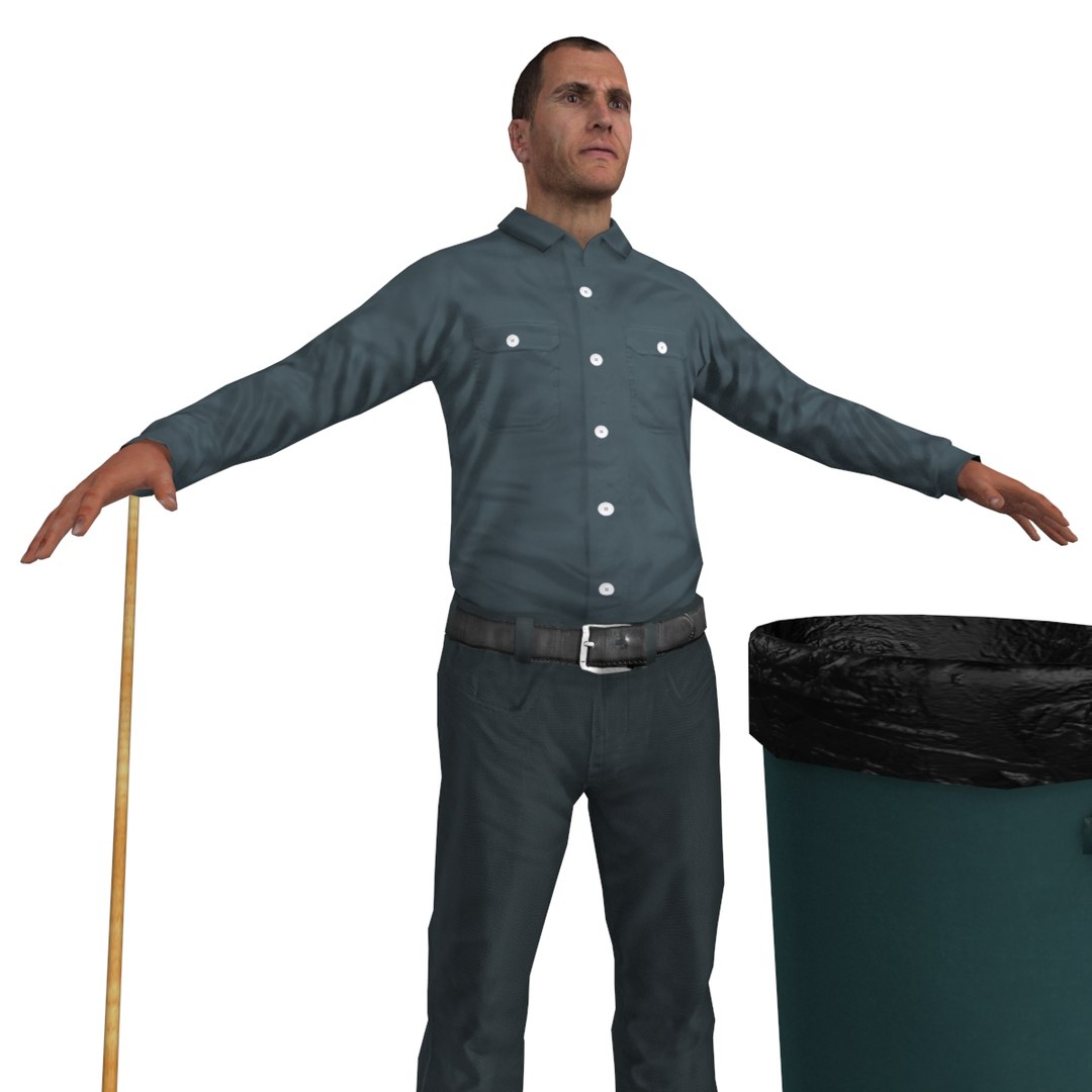 Janitor Man 3d Model