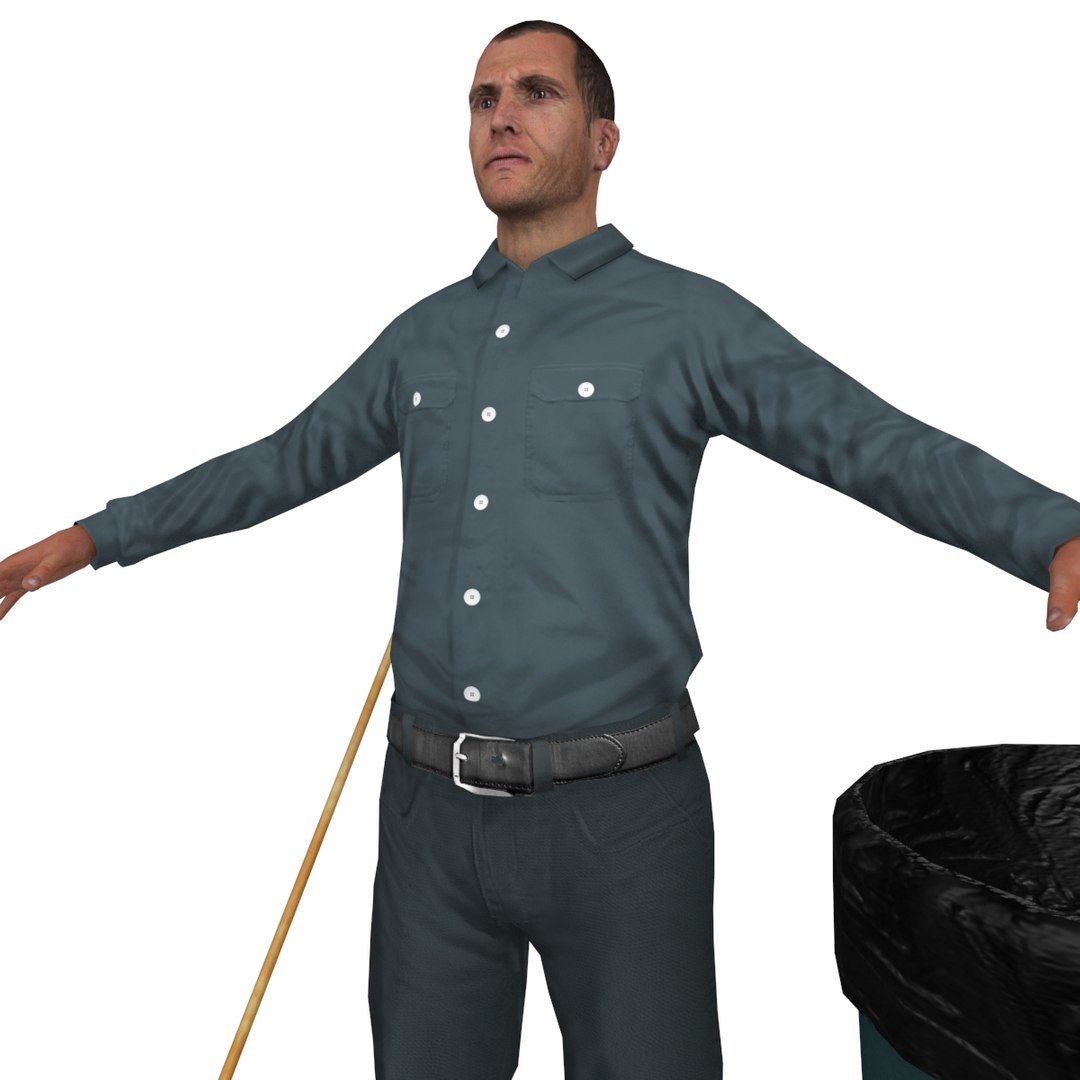 Janitor Man 3d Model