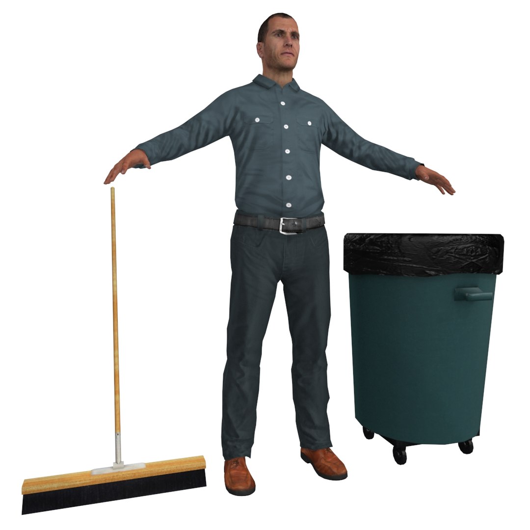 Janitor Man 3d Model